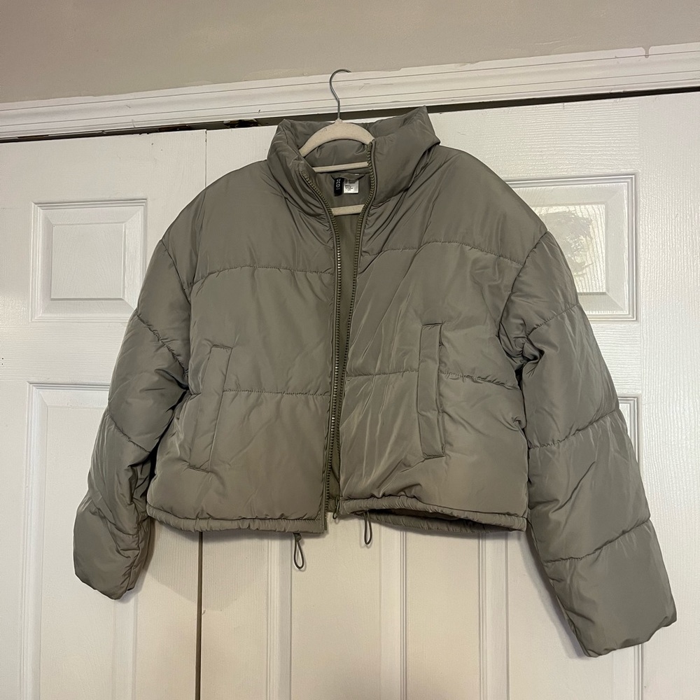 H&M Puffer Jacket Light Sage Green - Gem